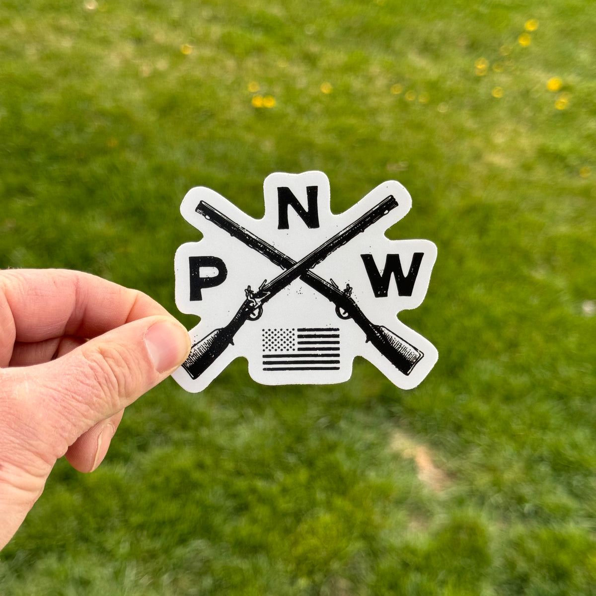 PNW MUSKET STICKER – CDA IDAHO Clothing Company