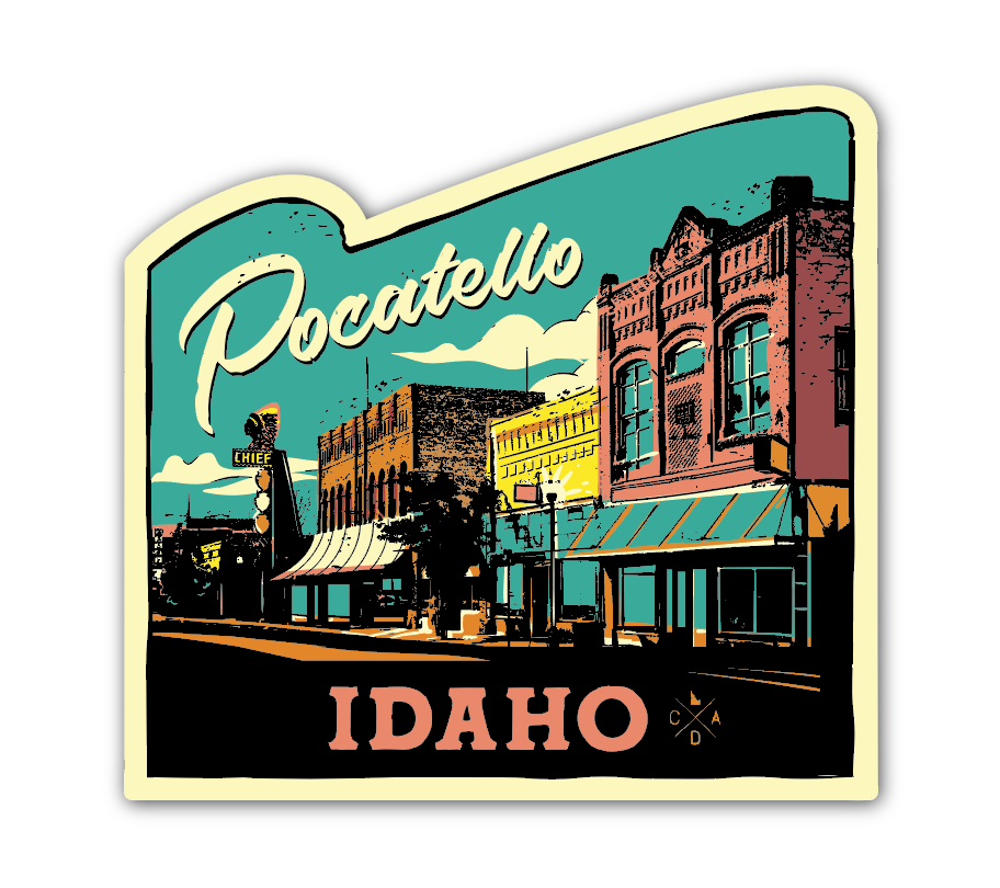 Pocatello Idaho Sticker – CDA IDAHO Clothing Company