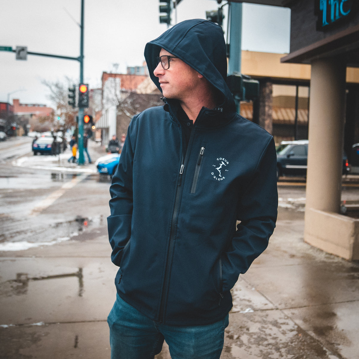 Coeur d'Alene Lake 1887 Logo Waterproof Blue Jacket – CDA IDAHO ...