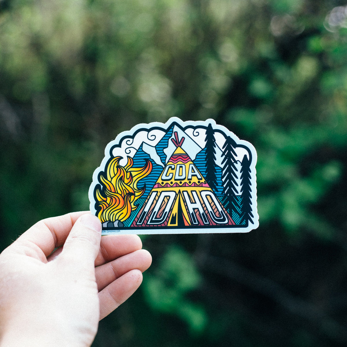CDA Idaho Teepee Sticker – CDA IDAHO Clothing Company