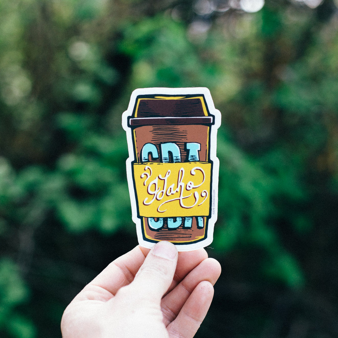 CDA Idaho Coffee To Go Sticker – CDA IDAHO Clothing Company