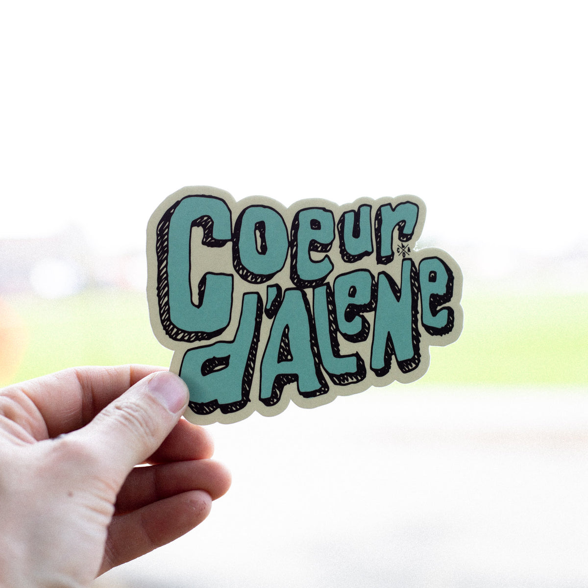 Coeur d'Alene Blue and Tan Sticker – CDA IDAHO Clothing Company