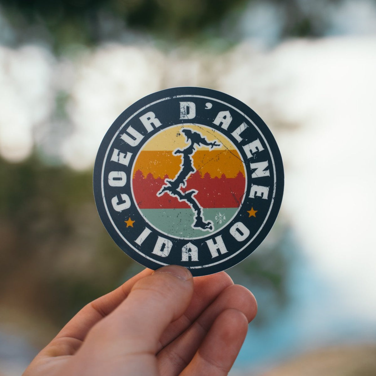 Coeur d'Alene Lake Stamp Sticker – CDA IDAHO Clothing Company
