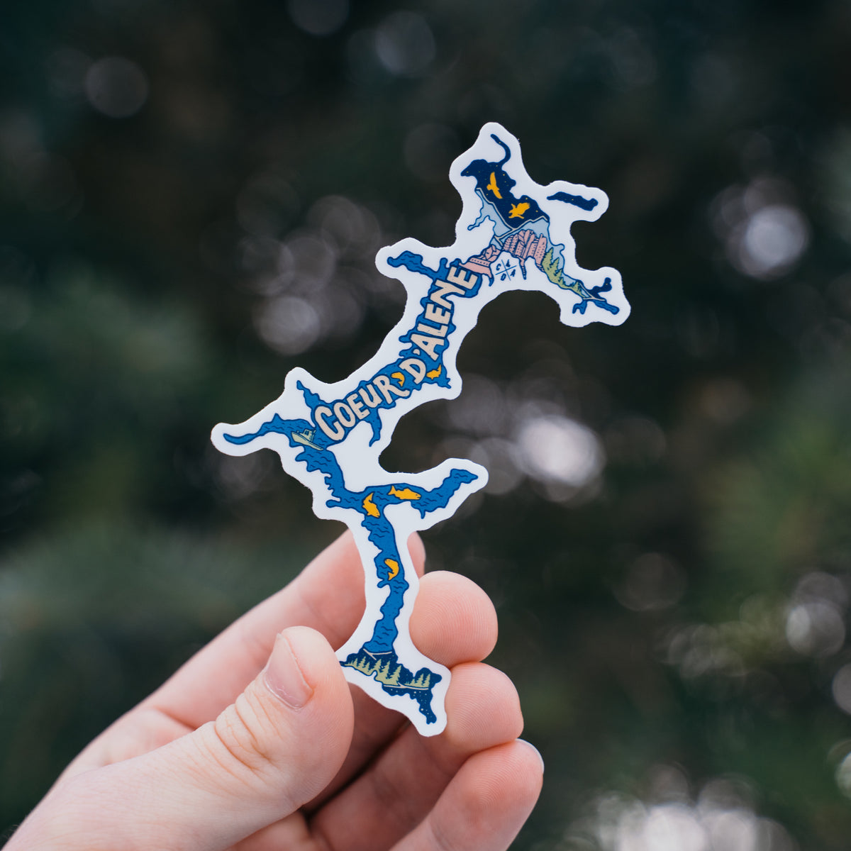 Coeur d'Alene Lake Sticker – CDA IDAHO Clothing Company