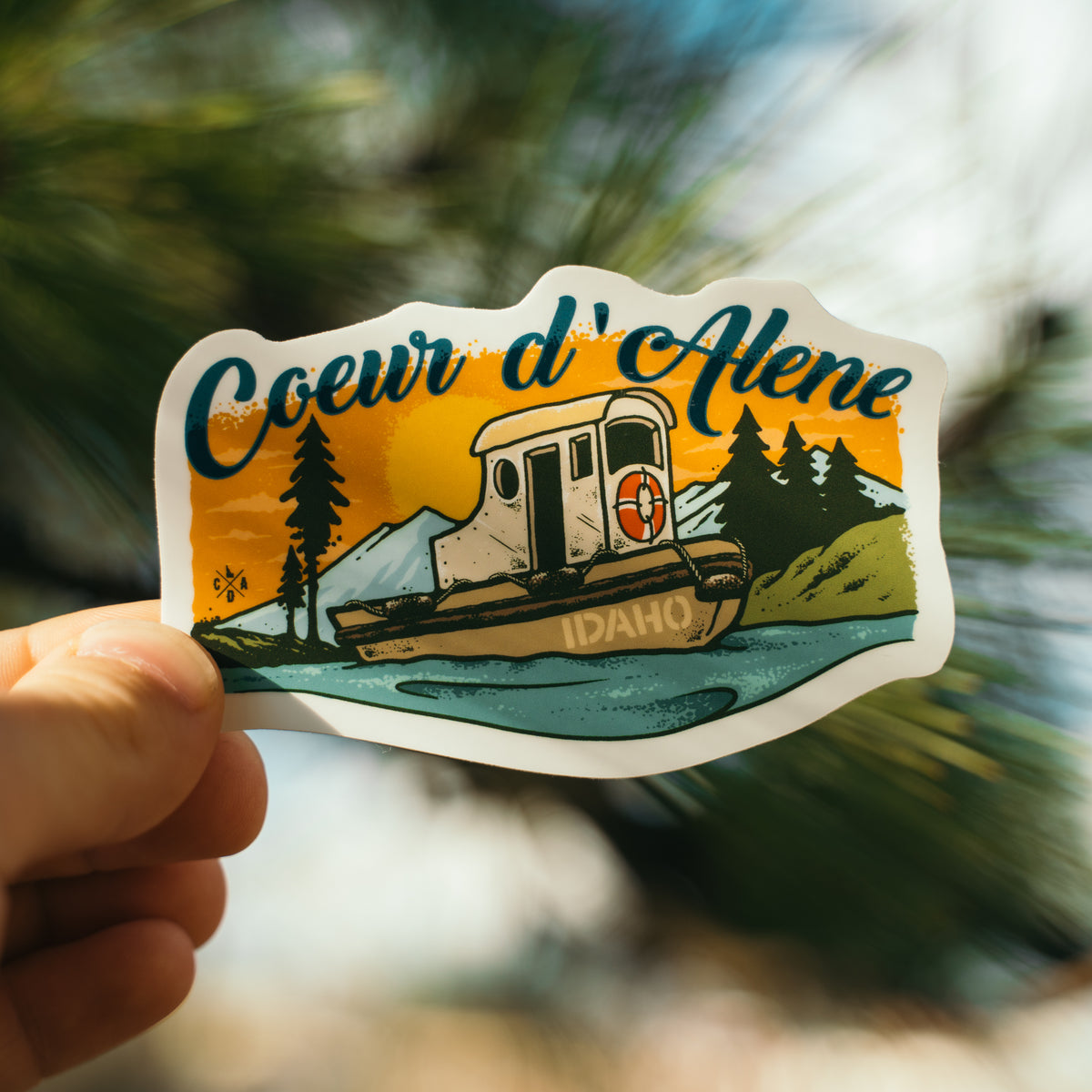 Coeur d'Alene Tugboat Sticker – CDA IDAHO Clothing Company