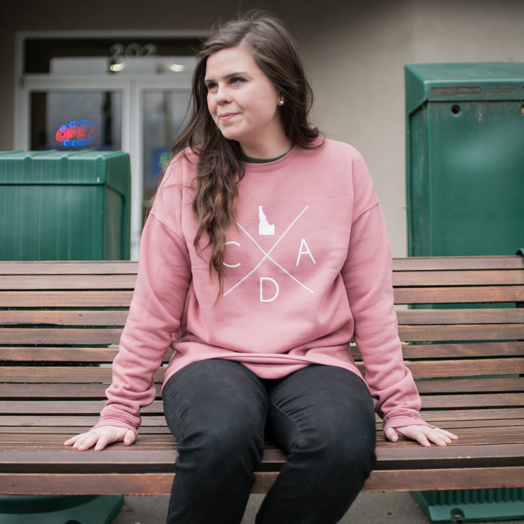 Fine Line Logo Mauve Sweatshirt – CDA IDAHO Clothing Company