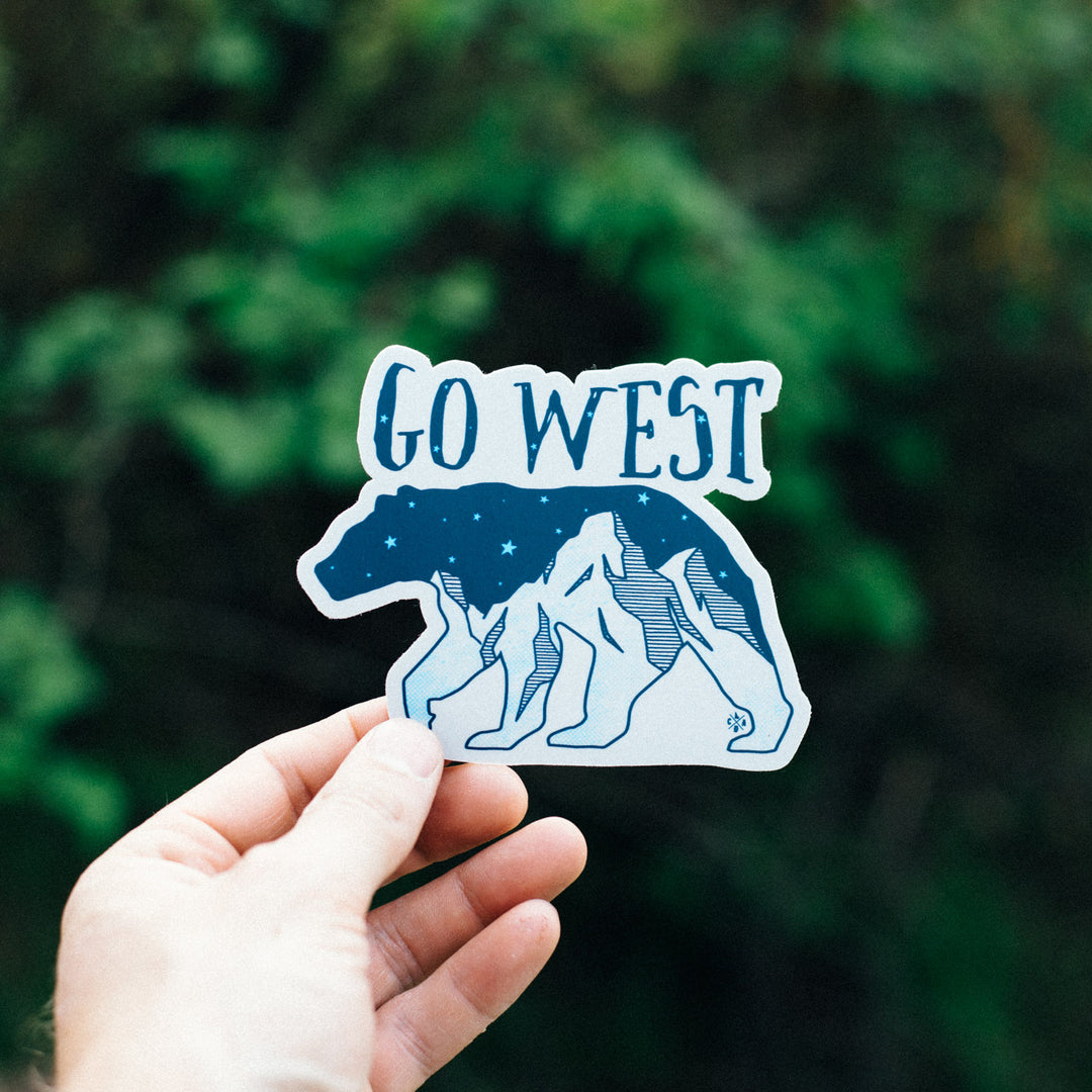 Go West Sticker – CDA IDAHO Clothing Company